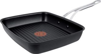T-fal Tefal E21141 Jamie Oliver Premium Series Aluguss Induction Grillpfanne, Schwarz, 23 x 27 cm