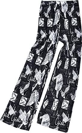 Generic Pantalon long pour femme imprim&eacute; ample, taille haute, droite, jambe large, pantalon &agrave; motifs, yoga, course, poids l&eacute;ger, style urbain, BK3., taille un