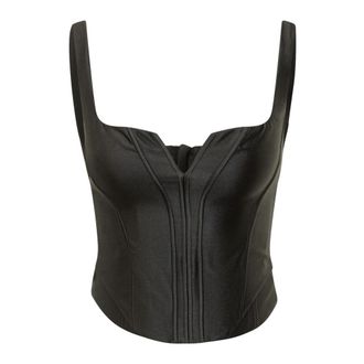 Self Portrait V-Neck Korsett-Top - - Tops - Damen - Schwarzk - XS