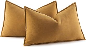 Miulee 2er Kissenbezug 30x50 Kurkuma Chenille Kissenbez&uuml;ge Kissenh&uuml;lle Sofakissen dekokissen zierkissen Elegantes Design f&uuml;r Couch Sofa Wohnzimmer