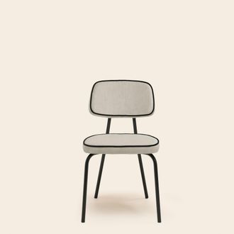 Madura Chaise Ysabeau Dalila gris perle et noir - GRIS