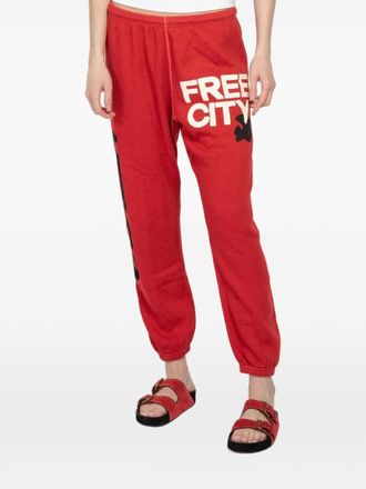 Freecity pantalon de jogging &agrave; imprim&eacute; graphique - Rouge