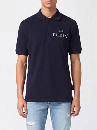 Philipp Plein Polo &agrave; manches courtes en coton stretch avec logo en m&eacute;tal