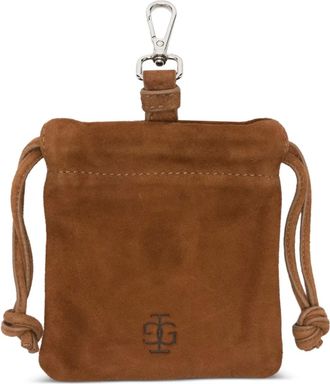 The Garment Clutch aus Wildleder mit Kordelzug - Braun