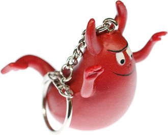 Miniblings Barbapapa Teufel Schl&uuml;sselanh&auml;nger Barbawum Figur Gummi rot - Handmade Modeschmuck I I Anh&auml;nger Schl&uuml;sselring Schl&uuml;sselband Keyring