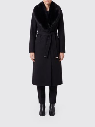 Michael Kors Manteau long peignoir en laine m&eacute;lang&eacute;e avec col en fourrure