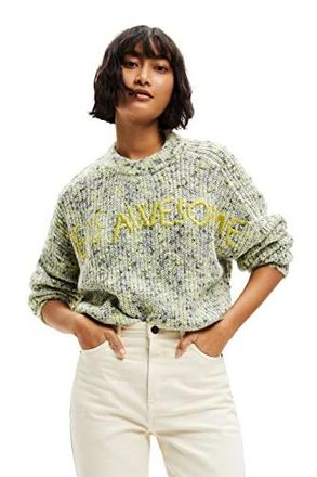 Desigual Limegreen Jers_Hellene 4025 Lime Green Pull Sweater, Vert, XL Femme