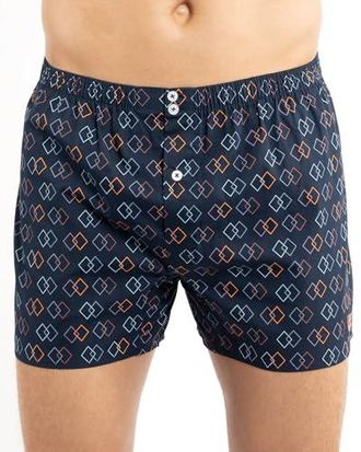 Mariner Cale&ccedil;on avec Suspensoir en Popeline de Coton imprim&eacute;e Marine F395 - Couleur - Marine - Taille - 2/S