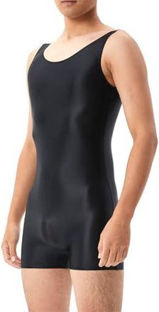 Generic Body transparent pour homme - Sans manches - Court - Combinaison de corps - Combinaison de corps - Combinaison dhuile - Lingerie sexy - Justaucorps un