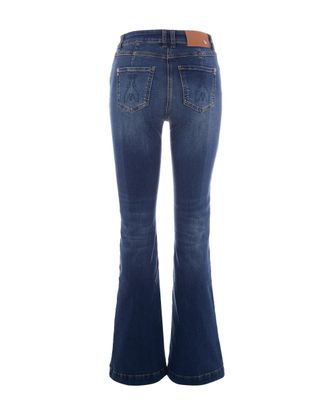 Patrizia Pepe Womens Jeans Flare Dirty Blue Wash Cotton