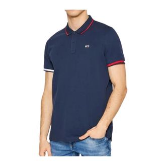 Tommy Jeans Rotes Flaggen Bio-Baumwoll-Polo - - Tops - Herren - Blau - 2XL