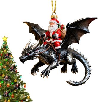 Generic Weihnachtsmann-Ornamente - 2D-Dekoration des Weihnachtsmanns auf fliegendem Drachen, Ornament f&uuml;r Weihnachtsbaum, Dekoration von Festen, f&uuml;r Haus, Wan