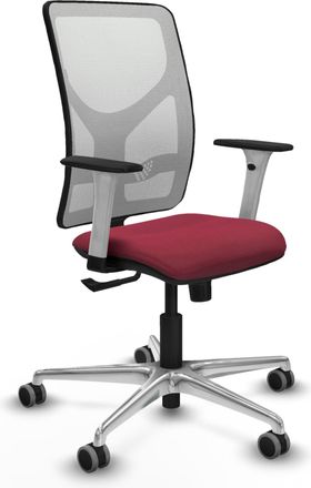 Piqueras y Crespo Stuhl mit Lendenwirbelst&uuml;tze mit wei&szlig;en und schwarzen Armlehnen, ausgestattet mit 3 Positionen und Schneideschaum, mit Rollen von 65 mm, Parkett, Wei&szlig;