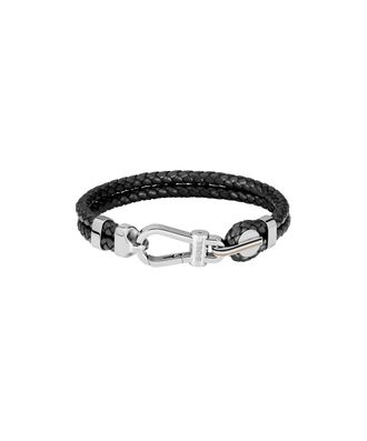 BOSS Jewelry Armband f&uuml;r Herren Kollektion ARES PRIME mit Schwarzem Leder und Verschluss aus Edelstahl - 1580699M