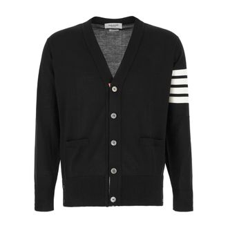 Thom Browne Homme, Pulls, Noir, Taille: 2XL Collection de Maille &Eacute;l&eacute;gante