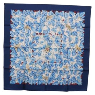 Herm&egrave;s Pre-owned Silk Scarf - Femme - Pre-owned - Bleu - Taille: ONE Size