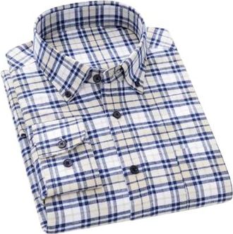 Generic Chemises pour homme, coupe ajust&eacute;e, chemise unie formelle &agrave; carreaux, haut d&eacute;contract&eacute; daffaires, 2705-5, XXL