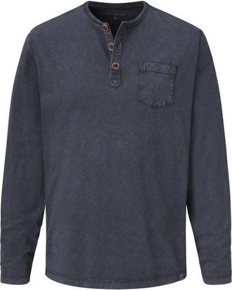 Paddock's Langarmshirt (1-tlg) Henley Langarmshirt mit Kn&ouml;pfen