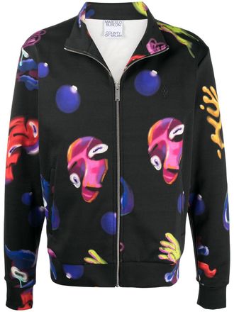 Marcelo Burlon veste &agrave; imprim&eacute; Crazy Faces - Noir