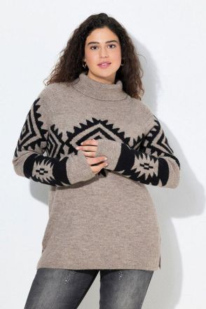 Ulla Popken Rollkragenpullover Pullover Strickmuster Rollkragen Raglan-Langarm