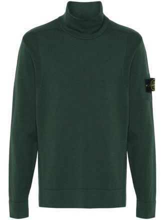 Stone Island Pullover mit Kompass-Patch - Gr&uuml;n