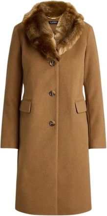 Ralph Lauren Manteau Reefer doubl&eacute; avec garniture FF - Femme - Manteaux - Brun - Taille: 34 FR