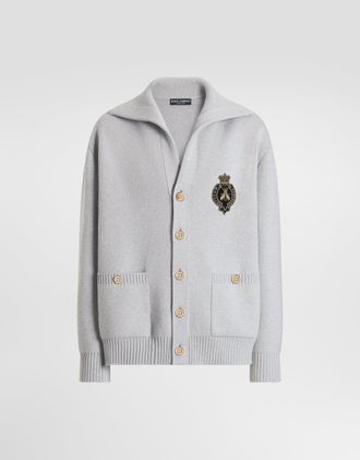 Dolce & Gabbana Cardigan Aus Schurwolle Mit Stickerei - Mann Collection Beige Xxl