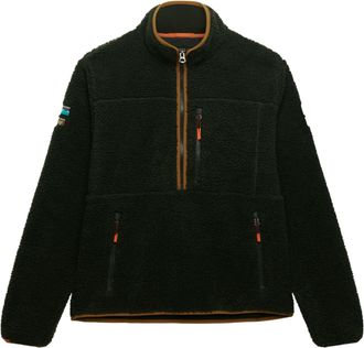 Superdry Herren Outdoor Sherpa-Fleece mit Halbrei&szlig;verschluss Surplus Goods Olivgr&uuml;n XL