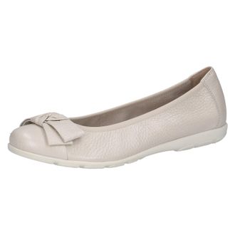 Caprice Damen Ballerinas aus Leder mit Schleife, Cremefarben (Pearl Perl Dee), 40 EU