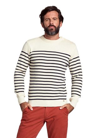 Armor Lux Marin Pullover Molene Heritage Herren, Mehrfarbig (395 Natur/Navi 395 Natur/Schiff)., Medium