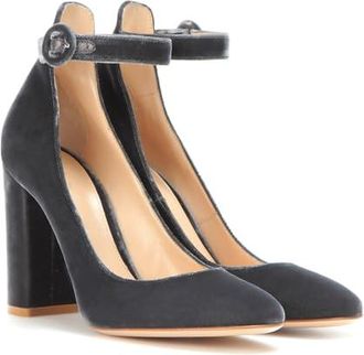 Generic Chaussures Mary Jane en Velours &agrave; Talon Carr&eacute; pour Femme,Escarpins Confortables &agrave; Bout Rond Ferm&eacute; et Talons Hauts,Chaussures de Soir&eacute;e &eacute;l&eacute;gantes &agrave; Bri