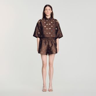 Sandro Chemise &agrave; trous &agrave; strass