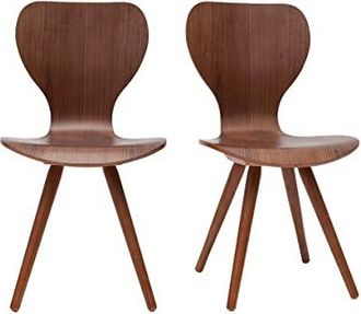 Miliboo Chaises Vintage Finition Noyer (Lot de 2) NORDECO
