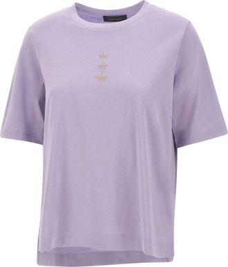 Elena Miro Femme, Tops, Violet, Taille: 42 FR T-shirt avec appliqu&eacute; libellule