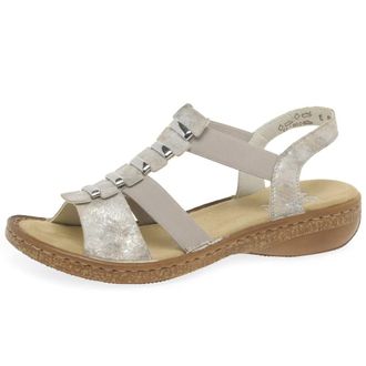 Rieker Trim Womens Sling Back Sandals 38 Rose Metallic