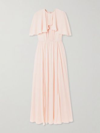 Giambattista Valli Midikleid Aus Cr&ecirc;pe Mit Falten Und Cape-effekt - Pink