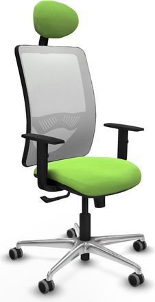 Piqueras y Crespo Schreibtischstuhl mit Rollen Parquet Zulema mit 1D-Armen, h&ouml;henverstellbare Lendenwirbelst&uuml;tze und festes Kopfteil, ausgestattet mit 3 Positionen und 