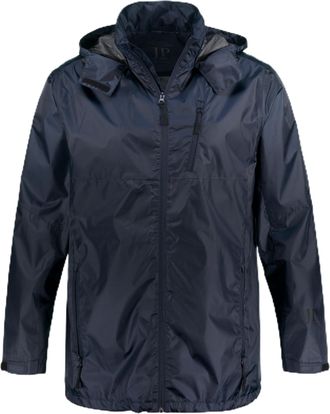 JP1880 Herren große Größen Übergrößen Menswear L-8XL Regenjacke, wasserdicht, Kapuze, Zipper, leichtes Mesh Futter dunkel marine 8XL 809332730-8XL
