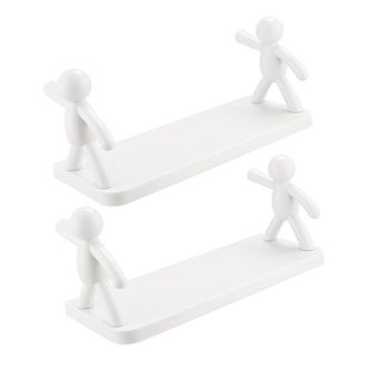 Cabilock 2 St&uuml;ck Wandregal Aus Kunststoff Selbstklebendes Kleines Schwebendes Regal F&uuml;r Bad Und K&uuml;che Platzsparend Und Einfach Zu Montieren