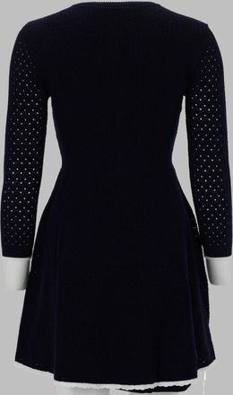 Self Portrait Knit with Bow Detail Mini Dress - Blue