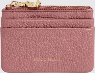 Coccinelle Porte-cartes plat C-Me Softy en cuir grain&eacute; avec zip