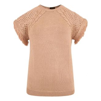 Moorer Sisu Pullover mit Fransen - - Knitwear - Damen - Beige - XS
