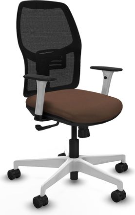 Piqueras y Crespo Schreibtischstuhl Alfera mit wei&szlig;en und schwarzen Armlehnen, h&ouml;henverstellbare Lendenwirbelst&uuml;tze, ausgestattet mit Sincro 4-Positionen und Schneidesc