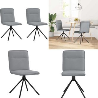 vidaXL Esszimmerstühle 2 Stk. Hellgrau Stoff - Vidaxl