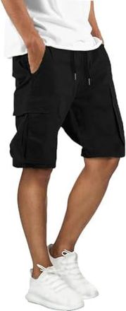 Generic Short de course pour homme - Short cargo d&eacute;t&eacute; pour homme - Short d&eacute;contract&eacute; - Pantalon de course l&eacute;ger - Coupe d&eacute;contract&eacute;e - Pantalon de travail ext