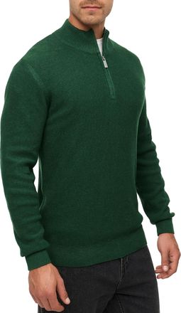 Indicode Herren INBull Strickpullover aus 100% Baumwolle mit Zip-Kragen | Pullover f&uuml;r M&auml;nner Forest Mix, XL