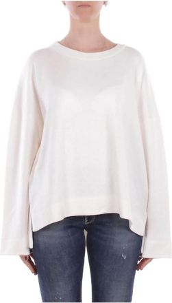 Dondup Femme, Tops, Beige, Taille: 40 FR Front Logo SweaT-shirt