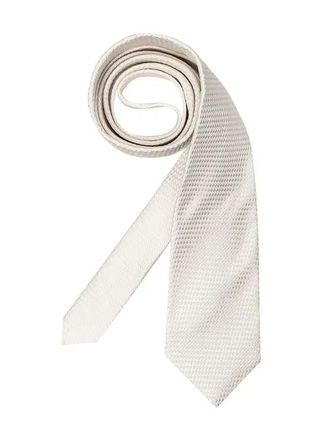 Ascot Herren Krawatte wei&szlig; Seide unifarben