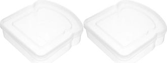 Happyyami 2 St&uuml;ck Wiederverwendbare Sandwich Kasten aus Bpa Freiem Pp Luftdichte Brotaufbewahrungsbox Transparent Kompakt f&uuml;r Camping B&uuml;ro und Reisen