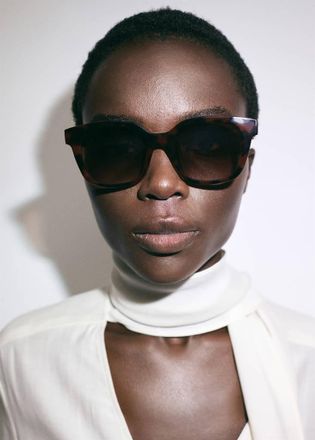 Mango Lunettes de soleil monture plastique noir - Femme - Taille unique - MANGO